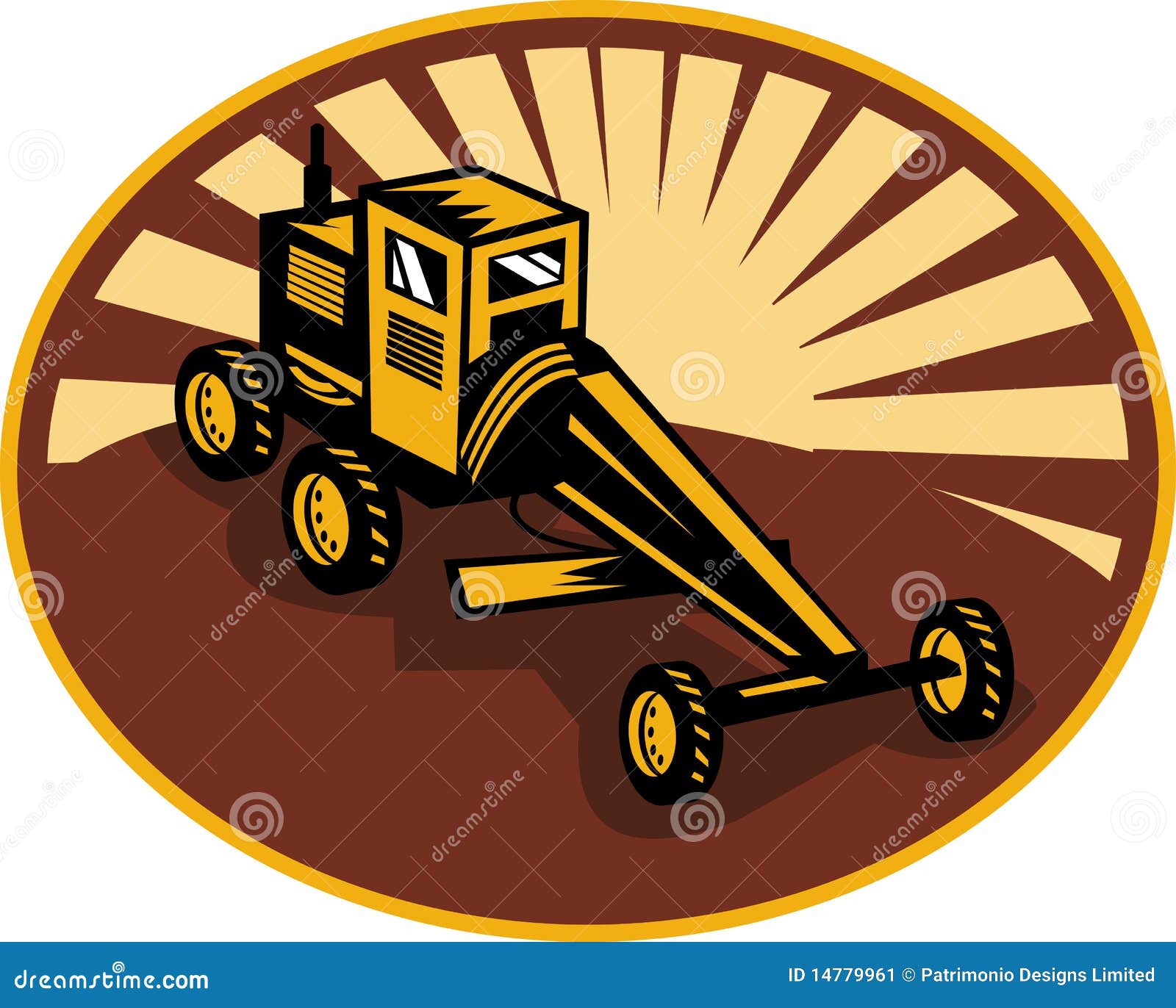 Motor Grader. Road Grader Vector Illustration Isolated On White. Earth ...