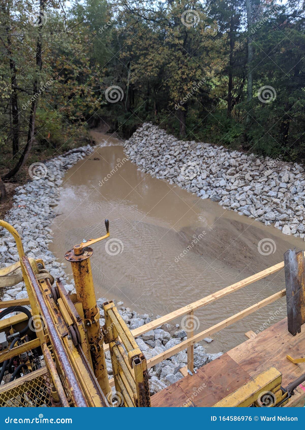 Construction stock photo. Image of bridge, road, riprap - 164586976