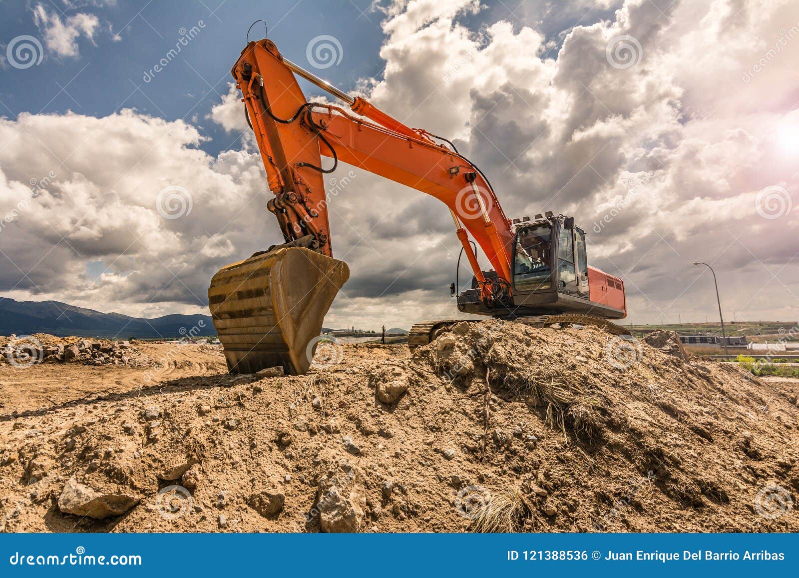 Construction of a Road. Earth Movement Stock Photo - Image of digger ...