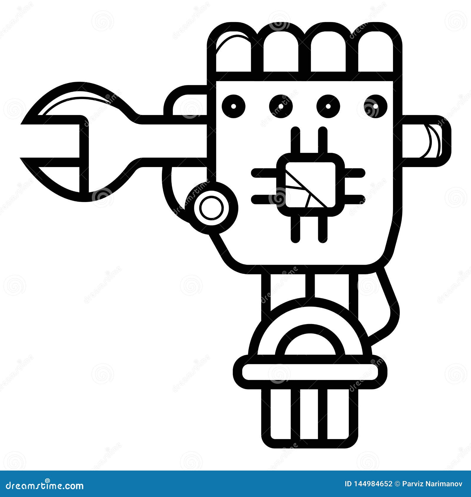 Construction Robot Icon Vector Illustration Stock Illustration ...