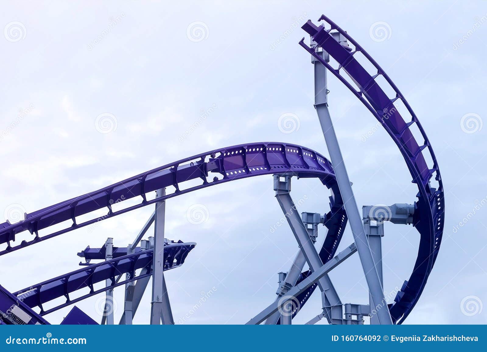 Construction of a Roller Coaster Ride in an Amusement Park. Stock Photo ...