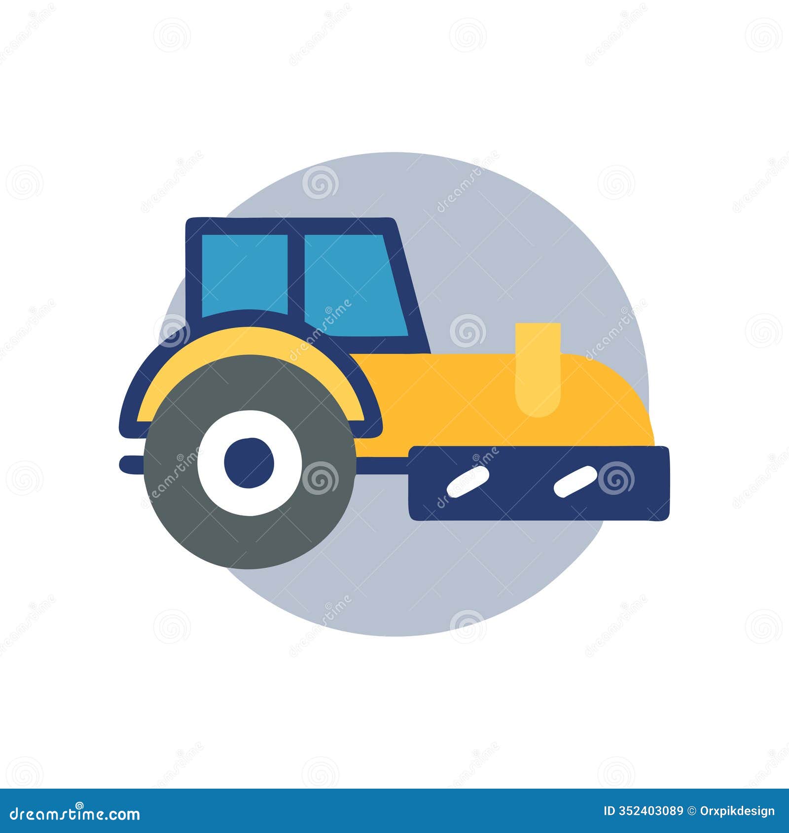 Construction Roller Compactor Symbol for Projects Stock Illustration ...
