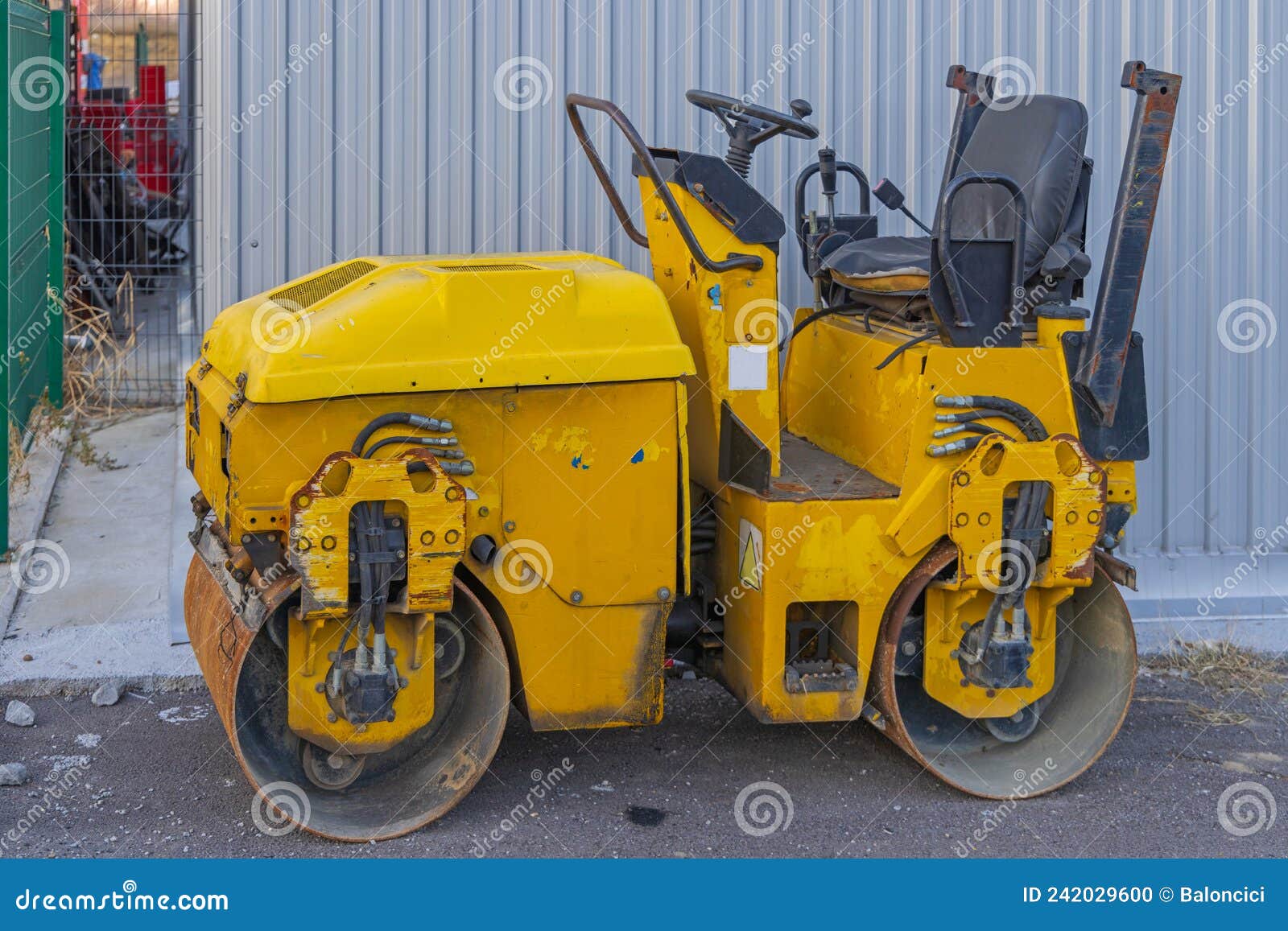 Construction Roller Machine Stock Photo - Image of hydraulic, used ...
