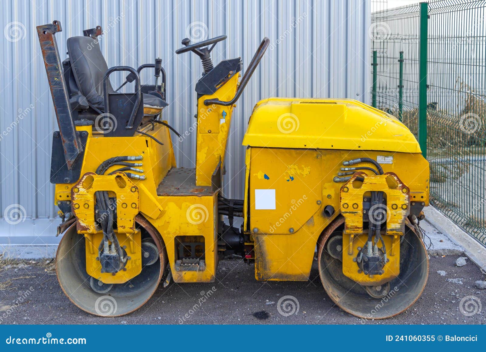 Construction Roller Vehicle Stock Image - Image of heavy, rollers ...