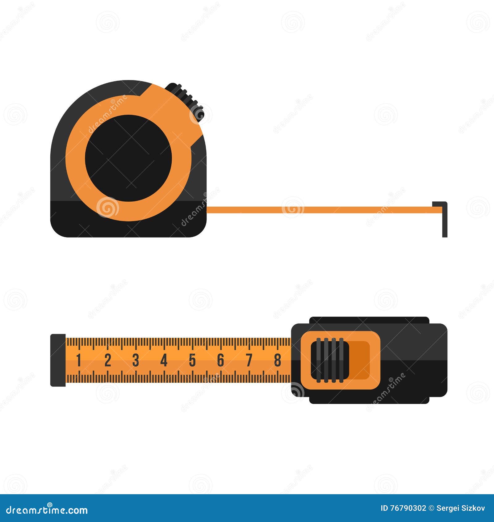 Construction Roulette Set. Flat Style on White Background Stock Vector ...