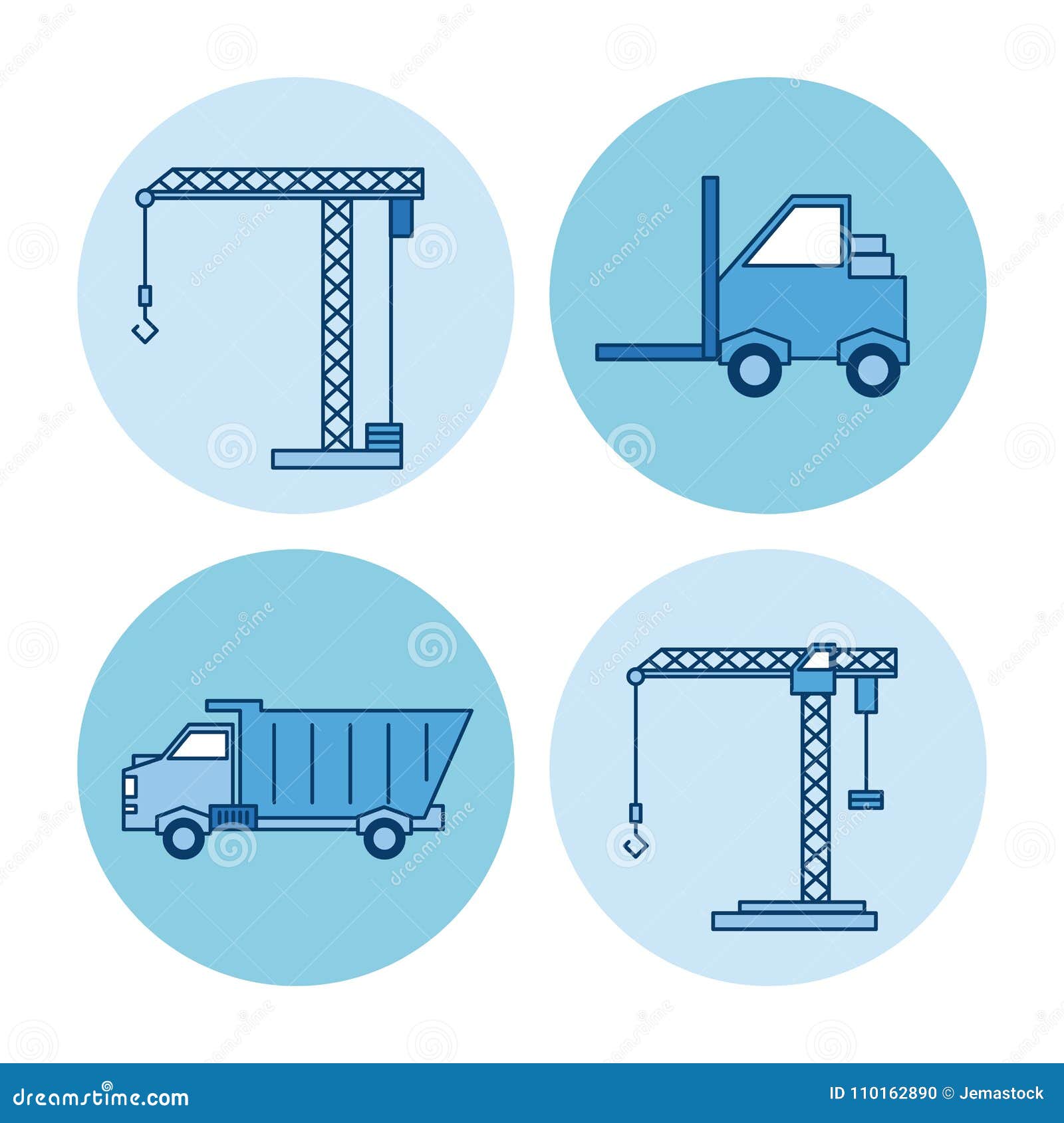 Construction round icons stock vector. Illustration of advert - 110162890