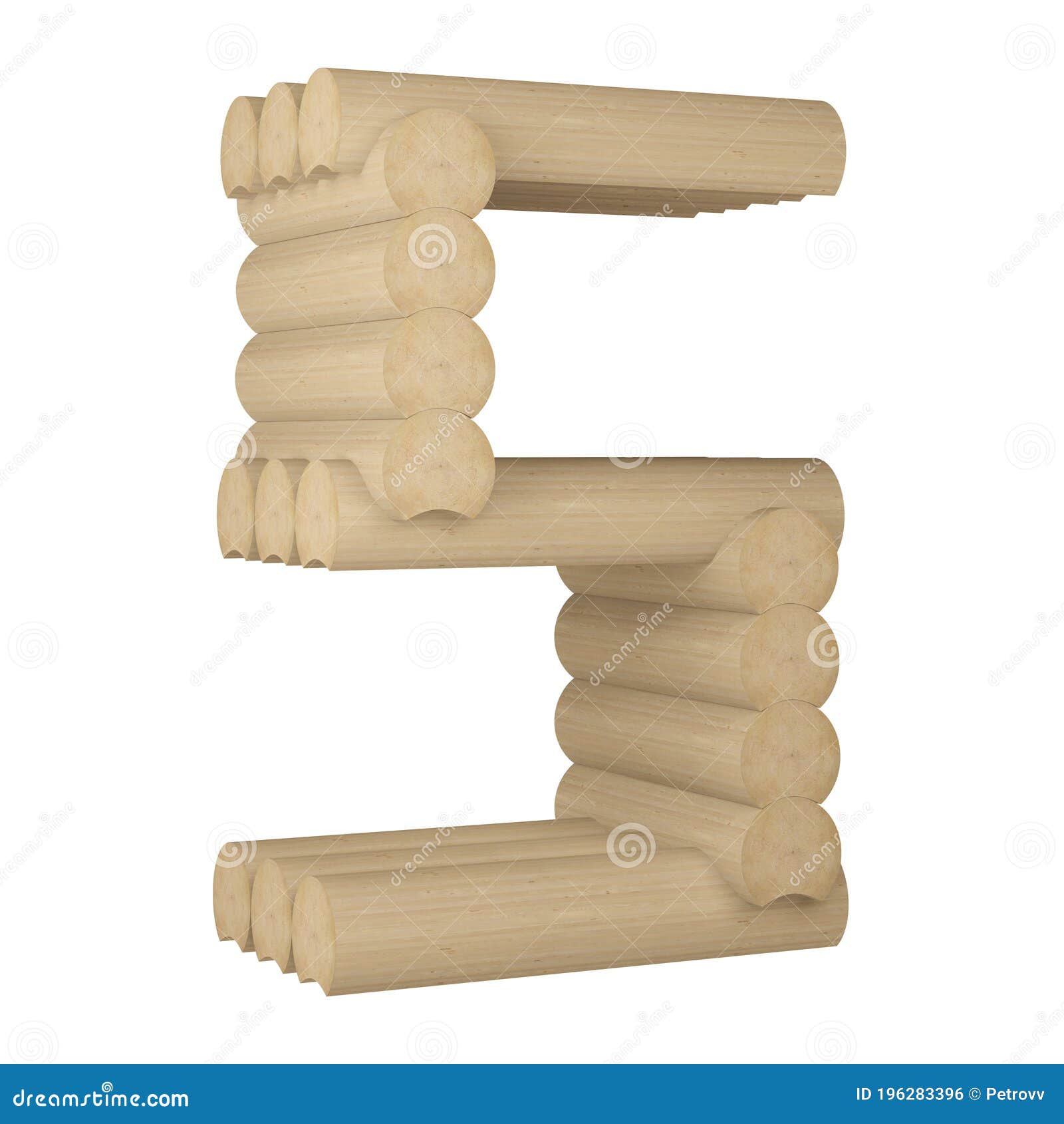 Construction of Rounded Timber in the Figure of Number 5 Stock ...