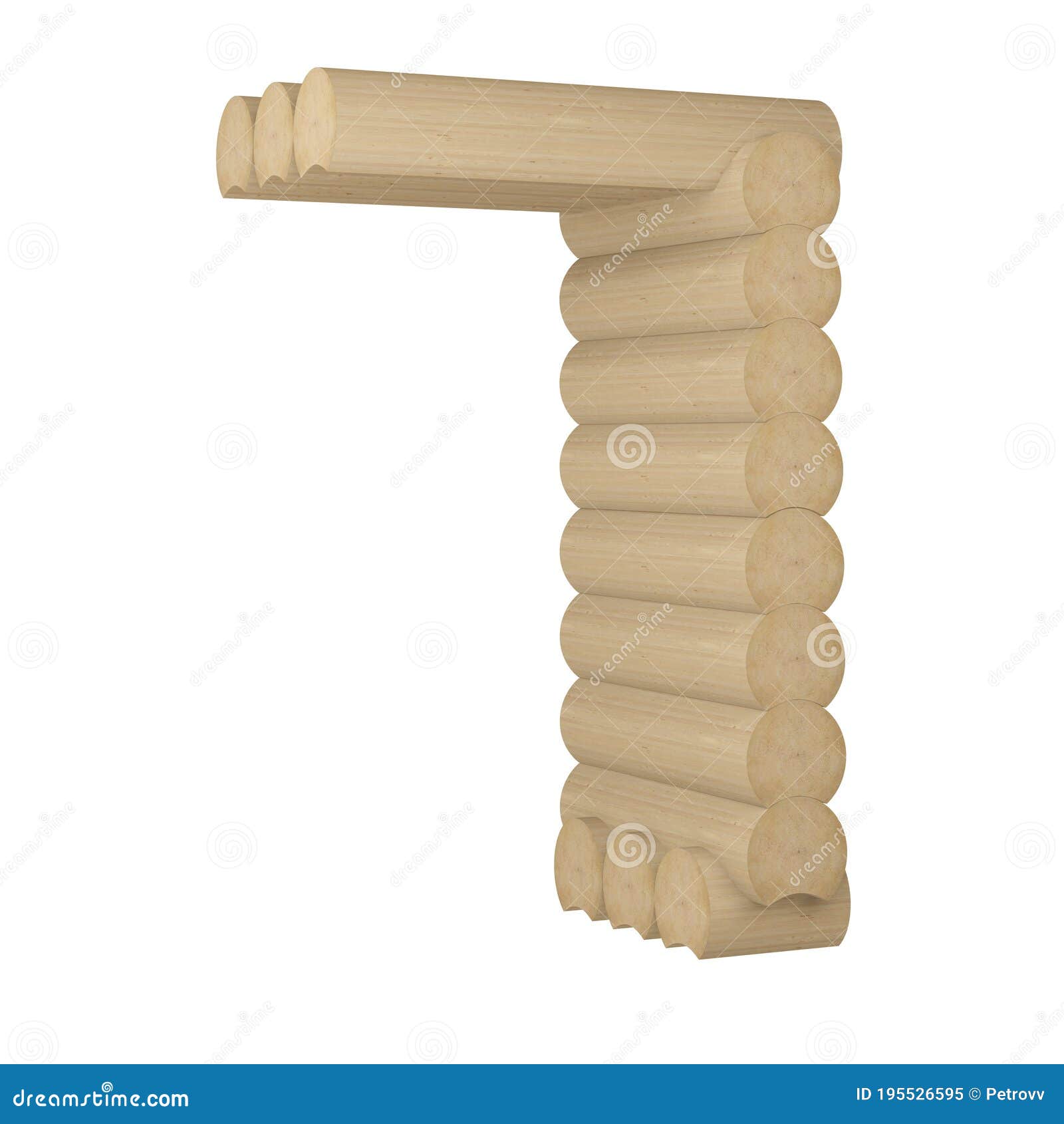 Construction of Rounded Timber in the Figure of Number 7 Stock ...