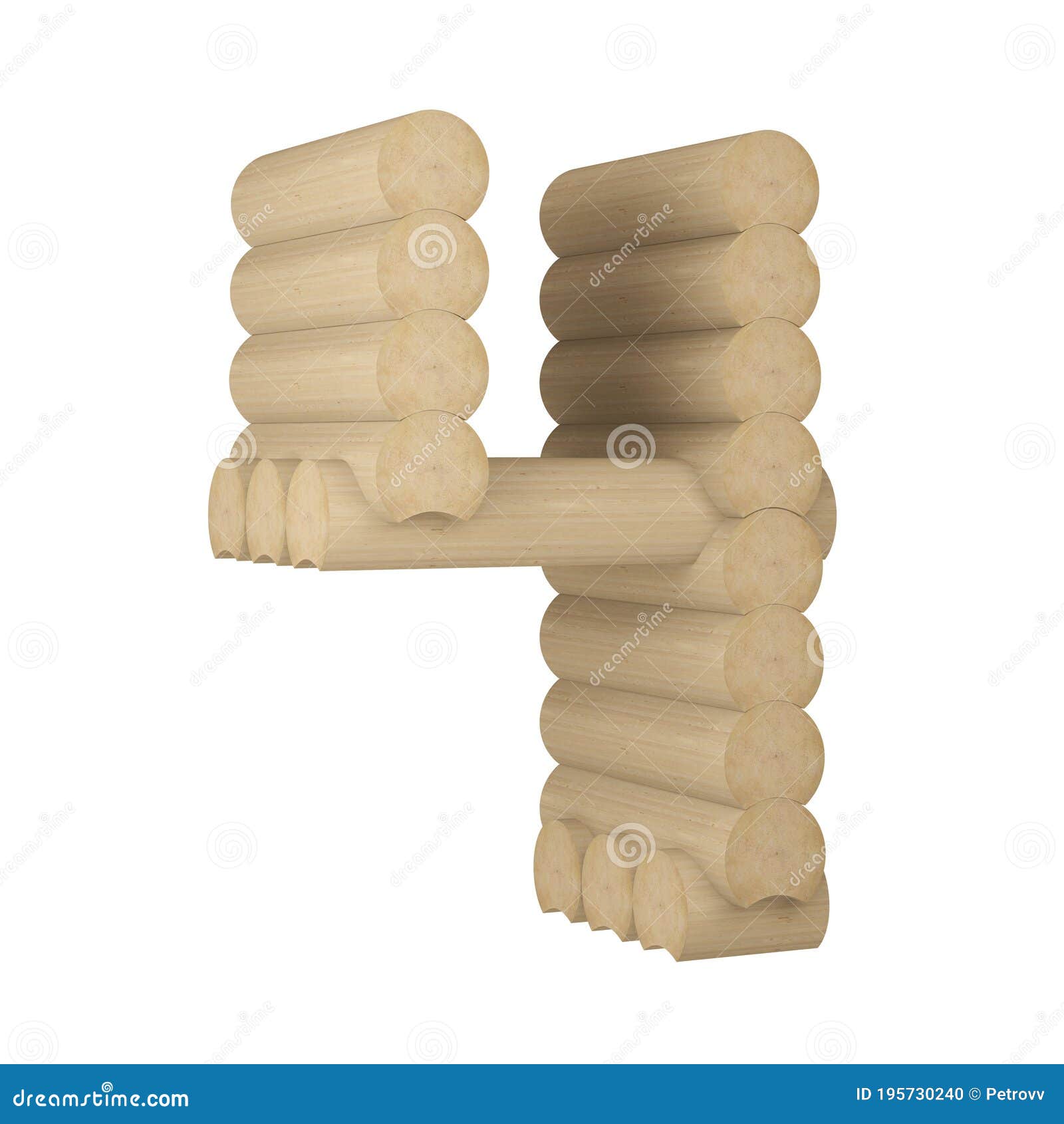 Construction of Rounded Timber in the Figure of Number 4 Stock ...