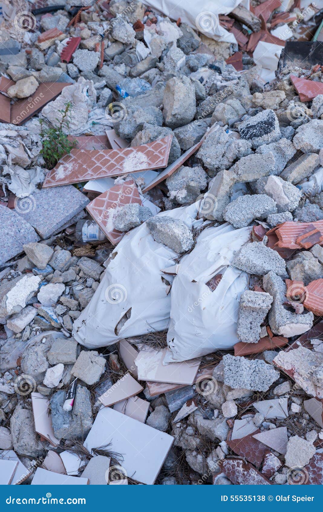 Construction rubble stock photo. Image of full, vertical - 55535138