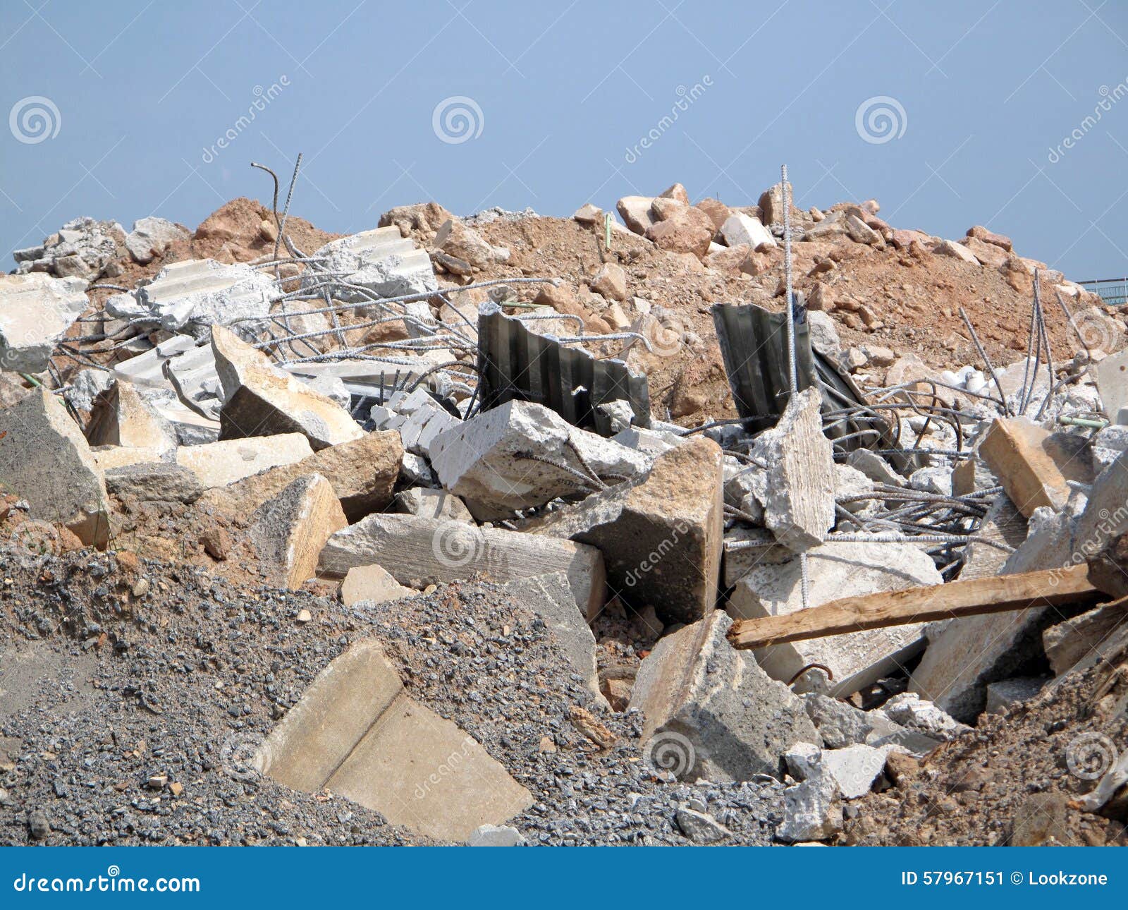 Construction Rubble. stock image. Image of boards, gray - 57967151