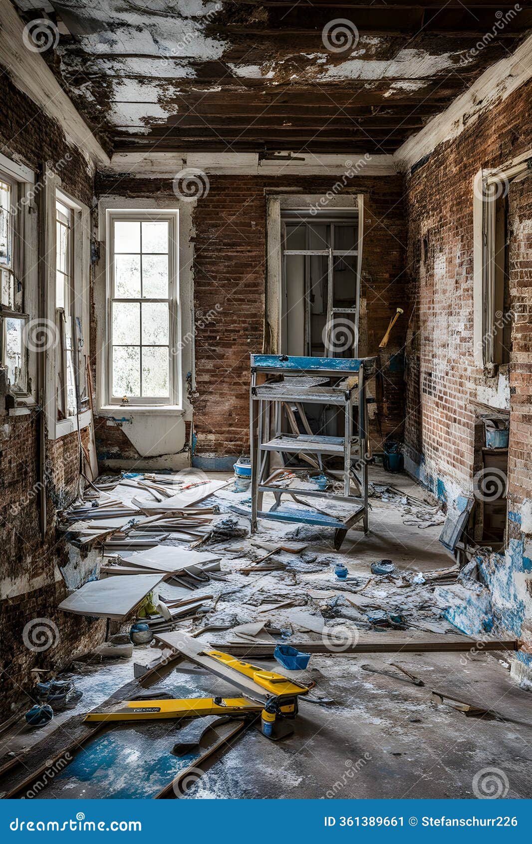 Construction Rubble in a House Under Renovation Stock Illustration ...