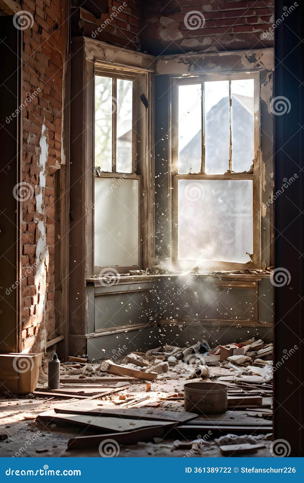 Construction Rubble in a House Under Renovation Stock Illustration ...