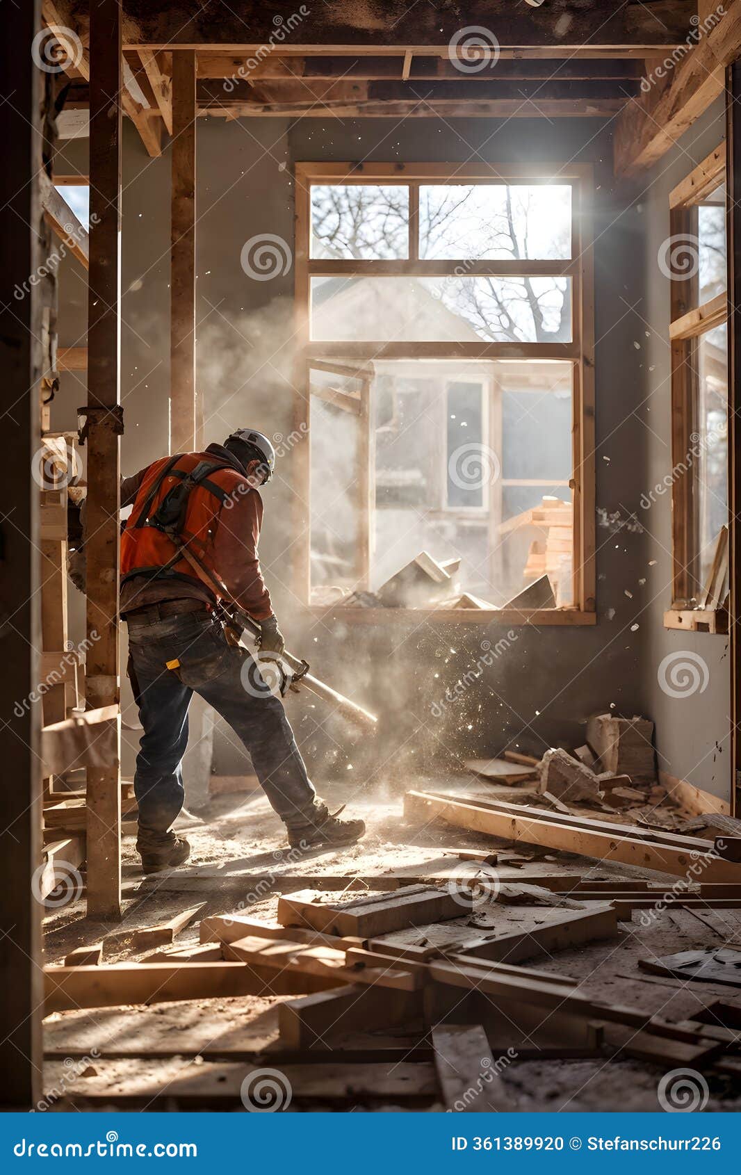 Construction Rubble in a House Under Renovation Stock Illustration ...