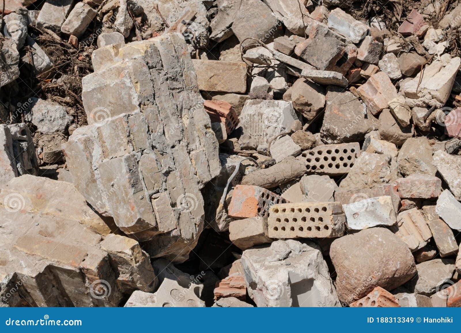 Construction Rubble Recycling - Old Bricks and Stones Stock Image ...