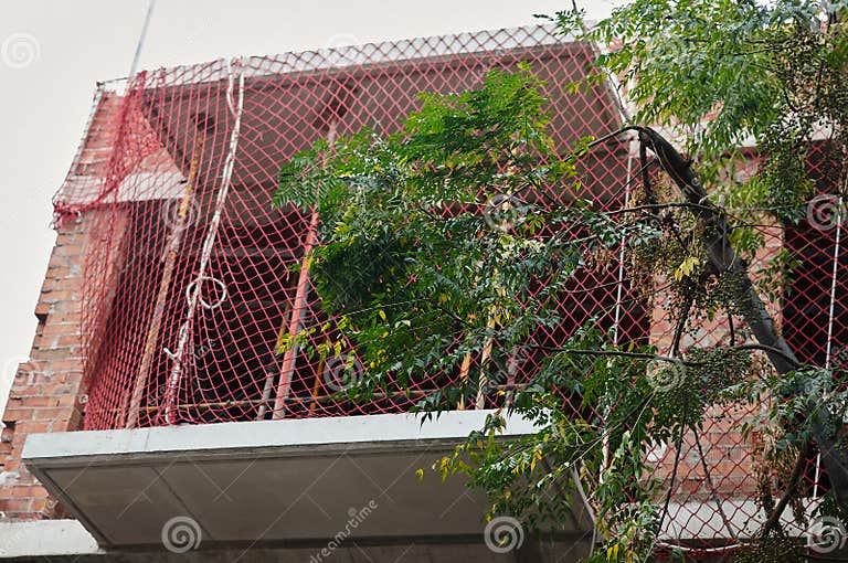 Construction Safety Net Protecting Workers Stock Photo - Image of ...