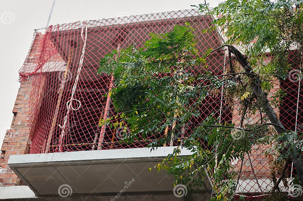 Construction Safety Net Protecting Workers Stock Photo - Image of ...