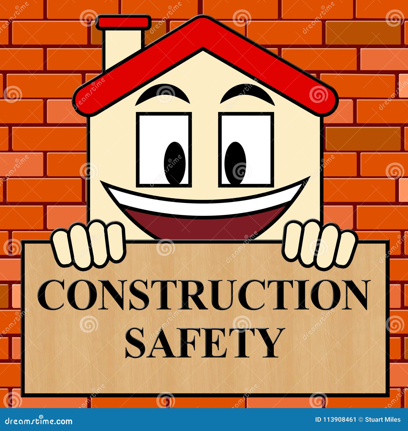 Construction Safety Shows Building Caution 3d Illustration Stock ...