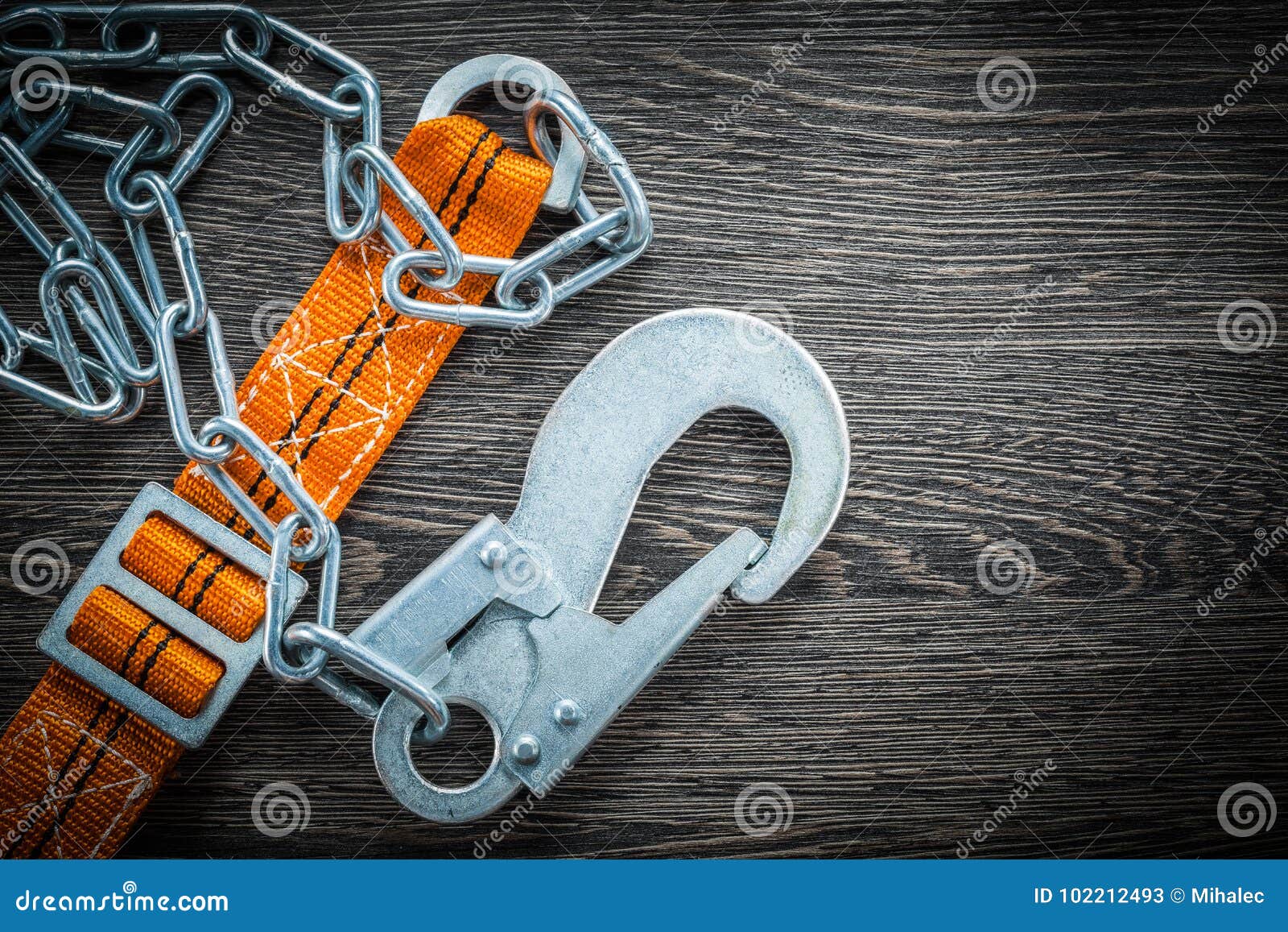 Construction Safety Strap on Wooden Board Stock Image - Image of ...
