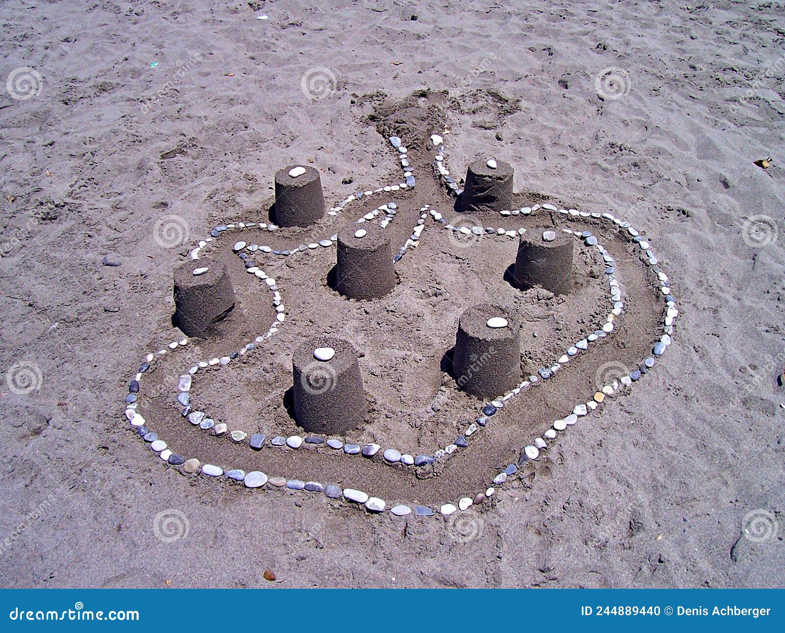 Construction in the Sand on the Beach Stock Photo - Image of ...