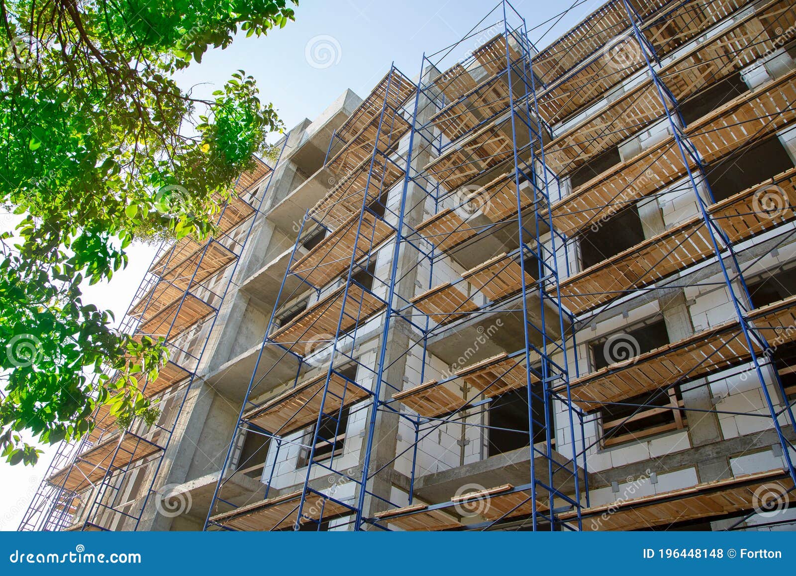 Construction and Scaffolding. Assembly Scaffolding Stock Photo - Image ...
