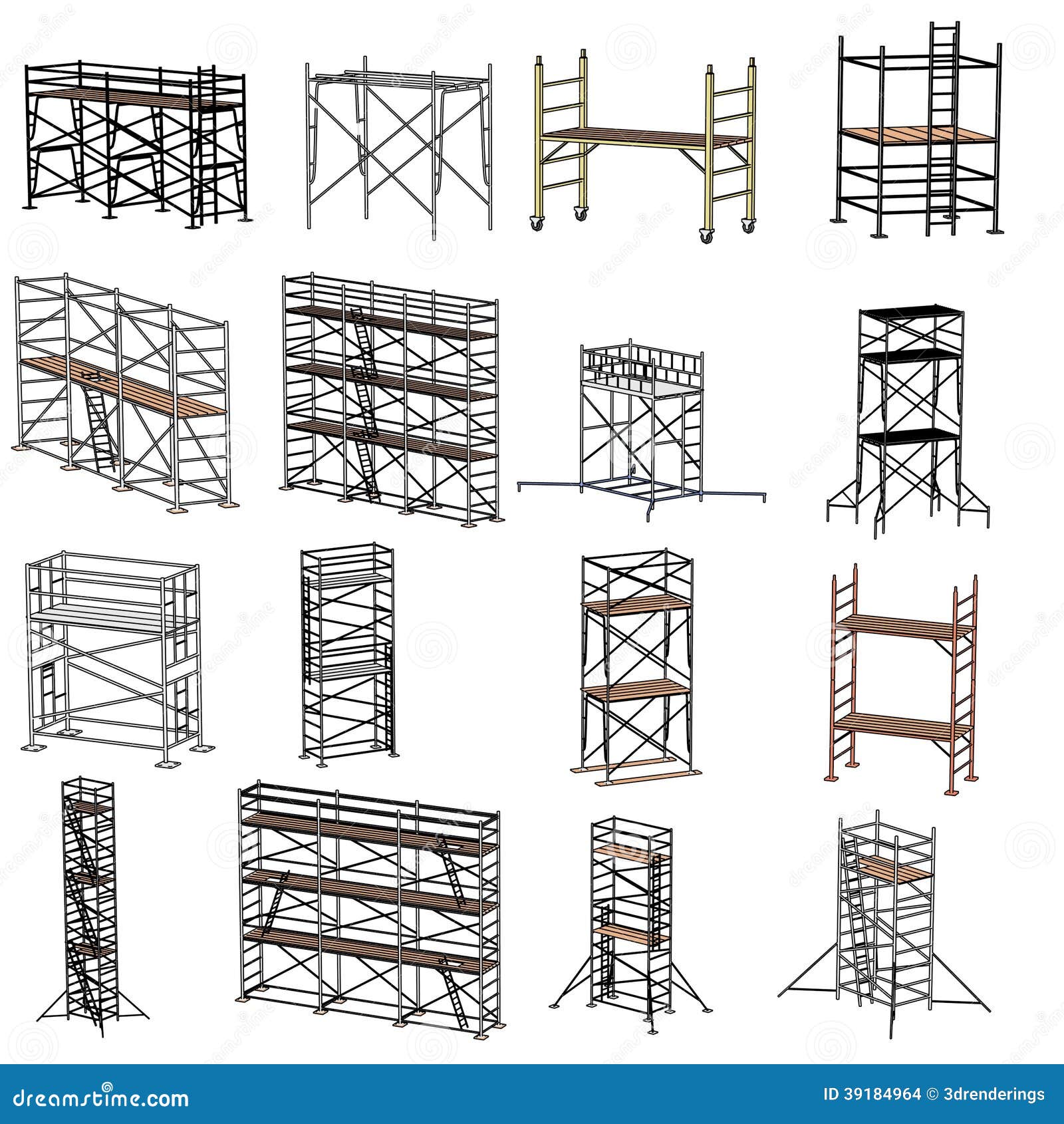 Construction scaffolding stock illustration. Illustration of scaffold ...