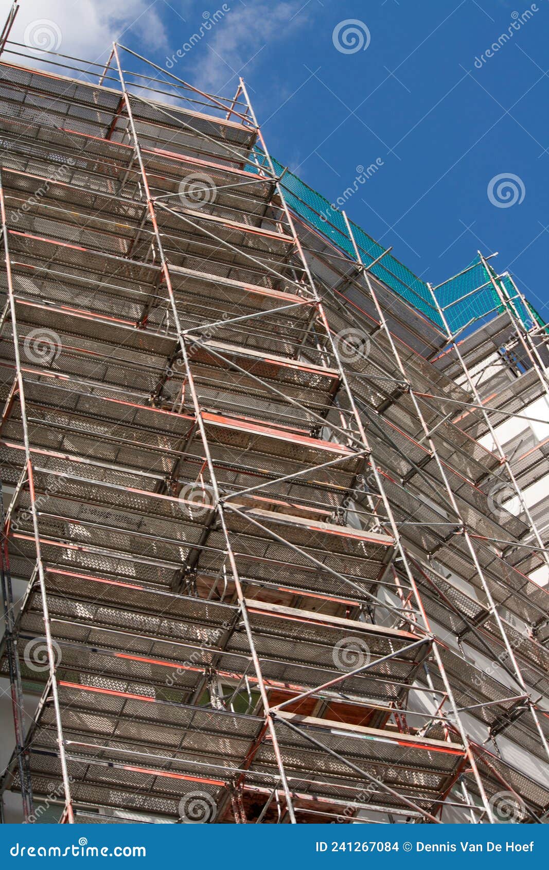 Construction Scaffolding on the Side of a Building Stock Photo - Image ...
