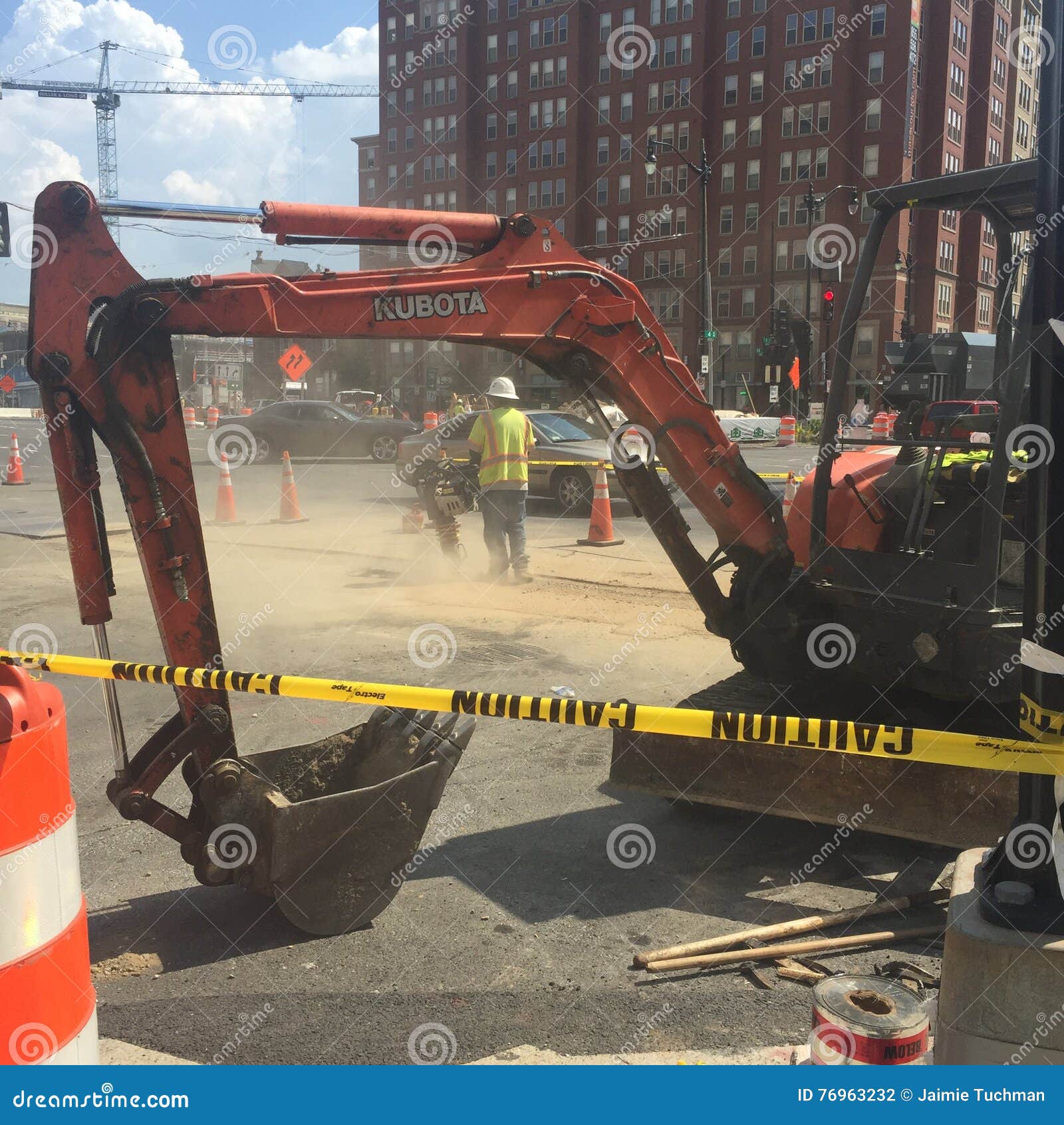 Construction Scene in the Street Editorial Photography - Image of ...