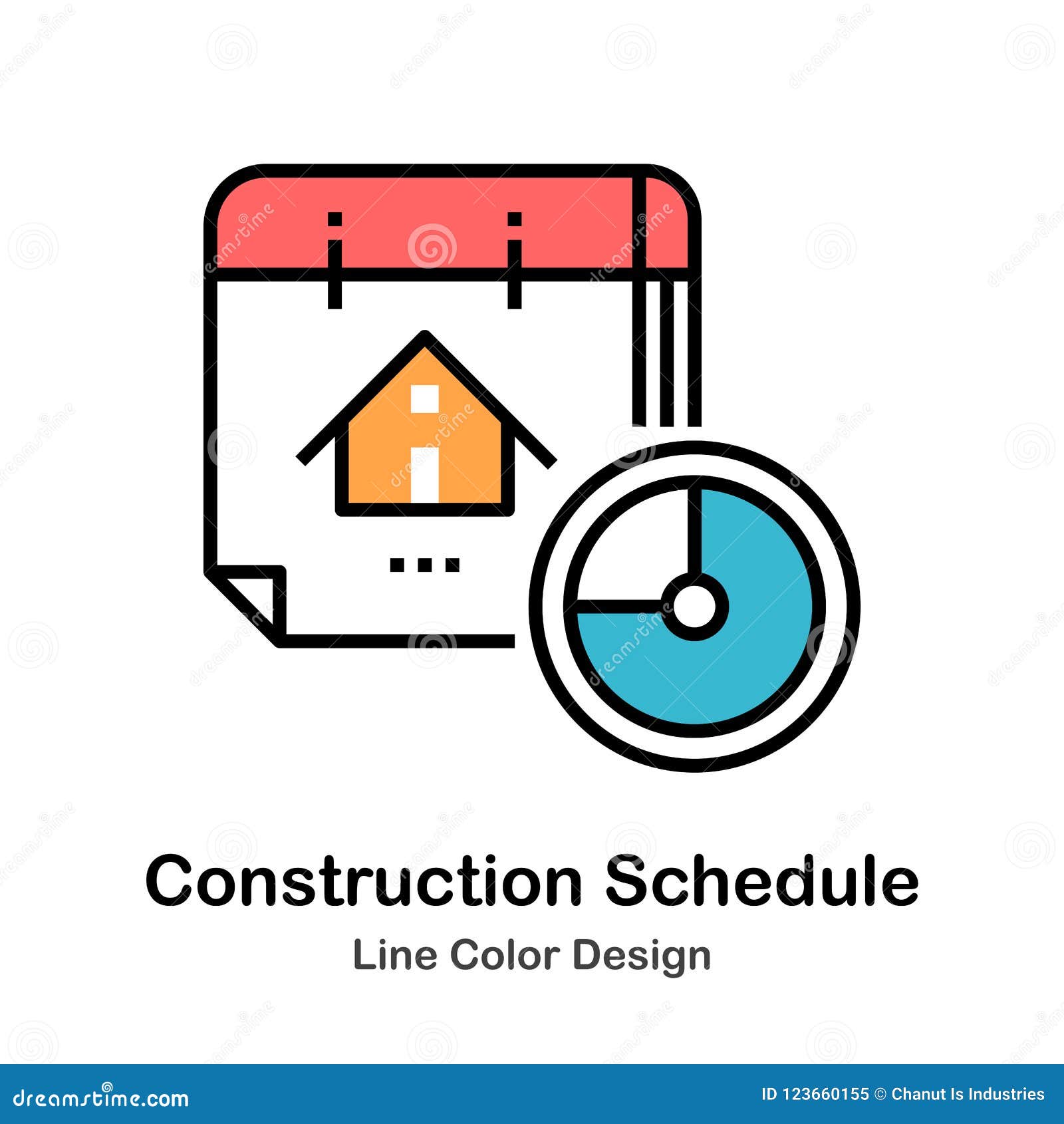 Construction Schedule Line Color Icon Stock Vector - Illustration of ...
