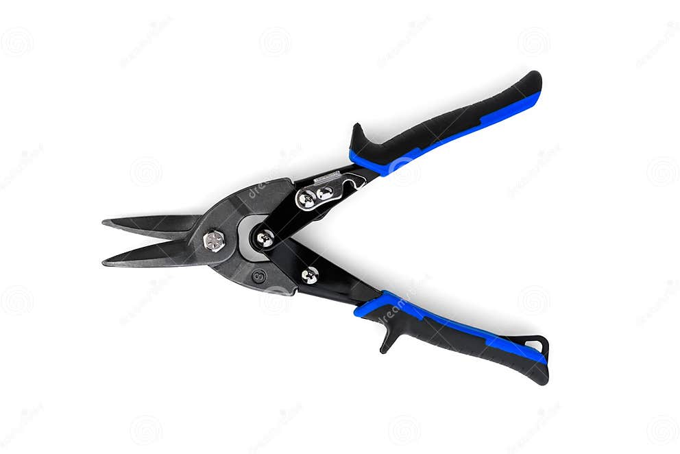Construction Scissors for Cutting Metal Isolated on White Background ...