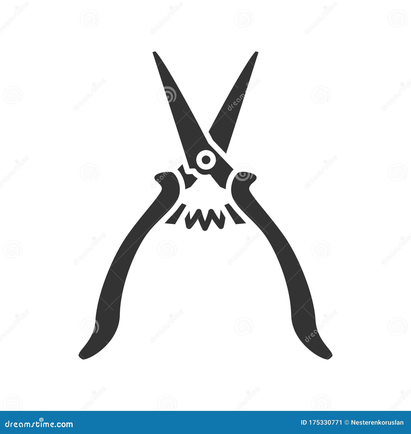 Construction Scissors Glyph Icon Stock Vector - Illustration of fitter ...