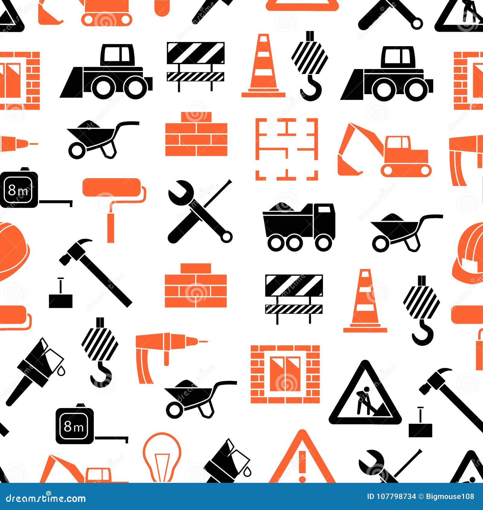 Construction Seamless Pattern Background. Vector Stock Vector ...