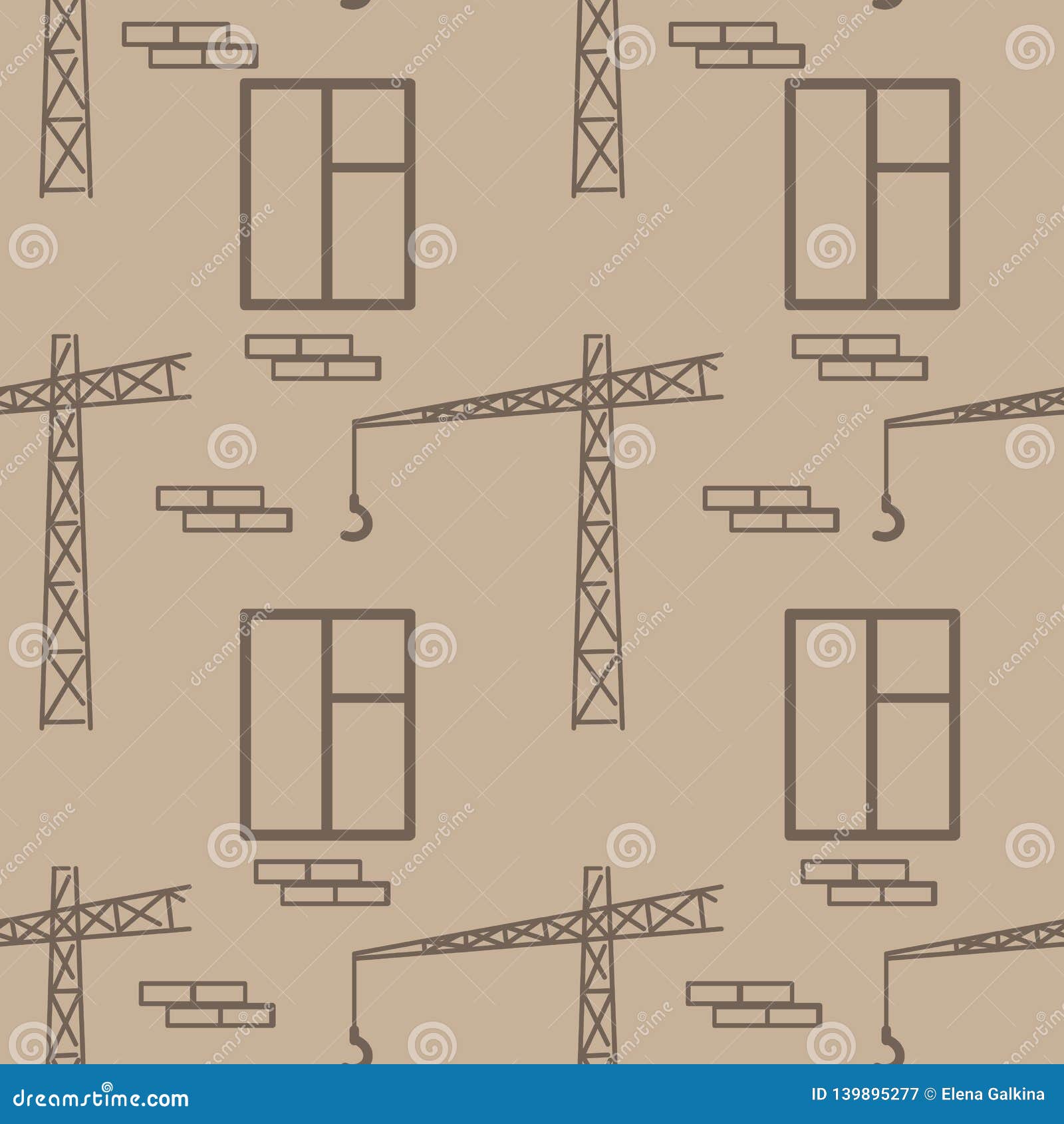 Construction Seamless Pattern Stock Vector - Illustration of grey, line ...