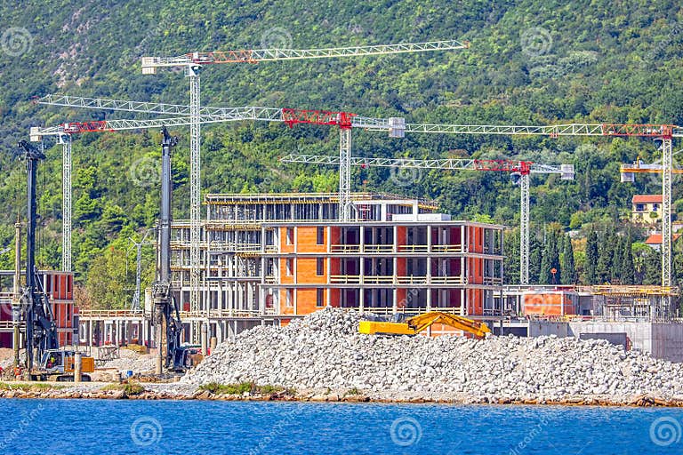Construction on the Seaside Stock Photo - Image of harbor, blue: 144814082