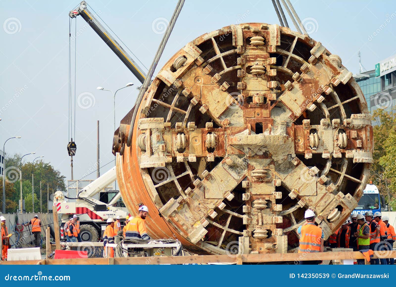 Construction Of The Second Metro Line. Cranes On The Warsaw Subway ...