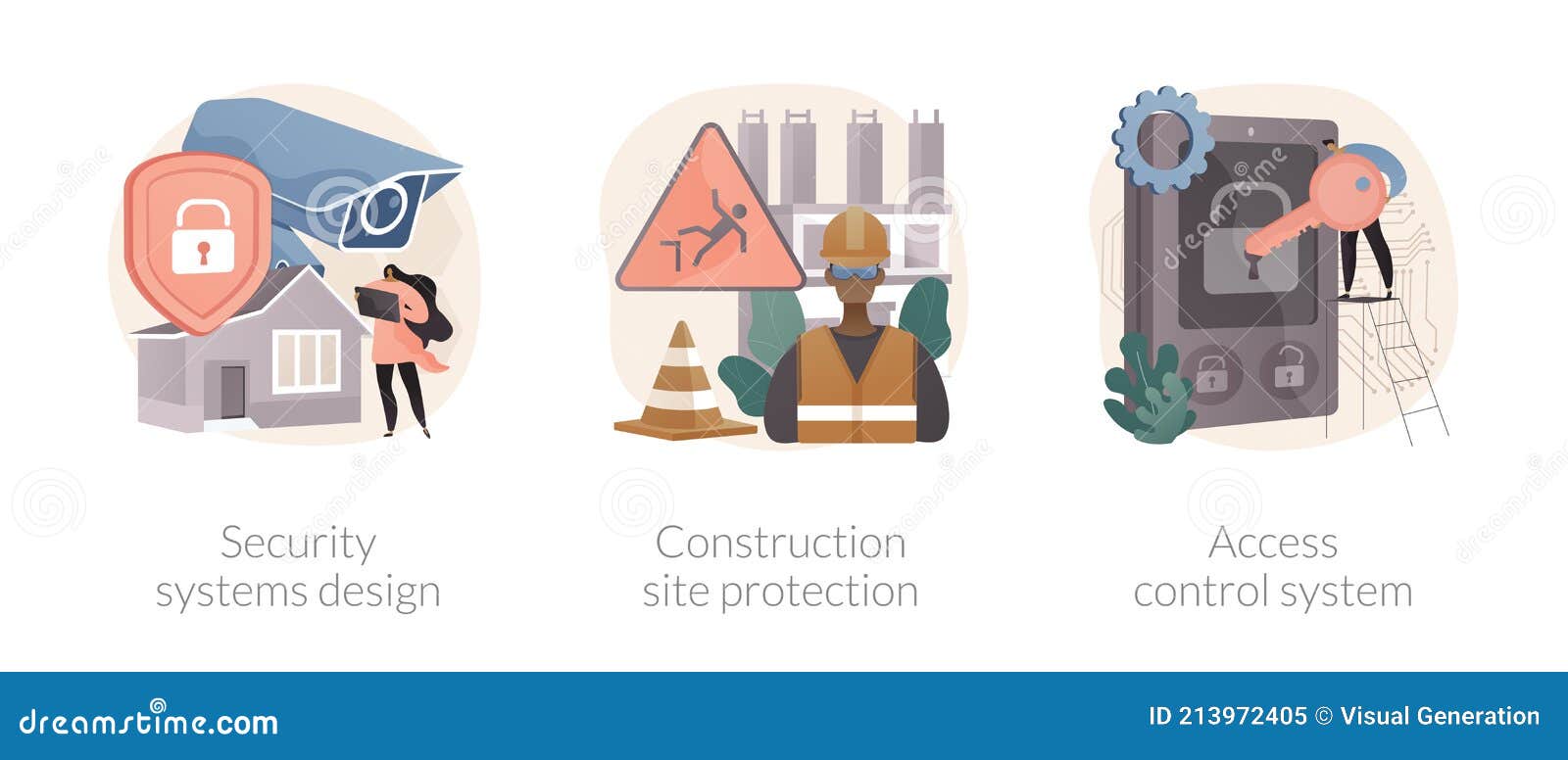 Construction Security Services Abstract Concept Vector Illustrations ...