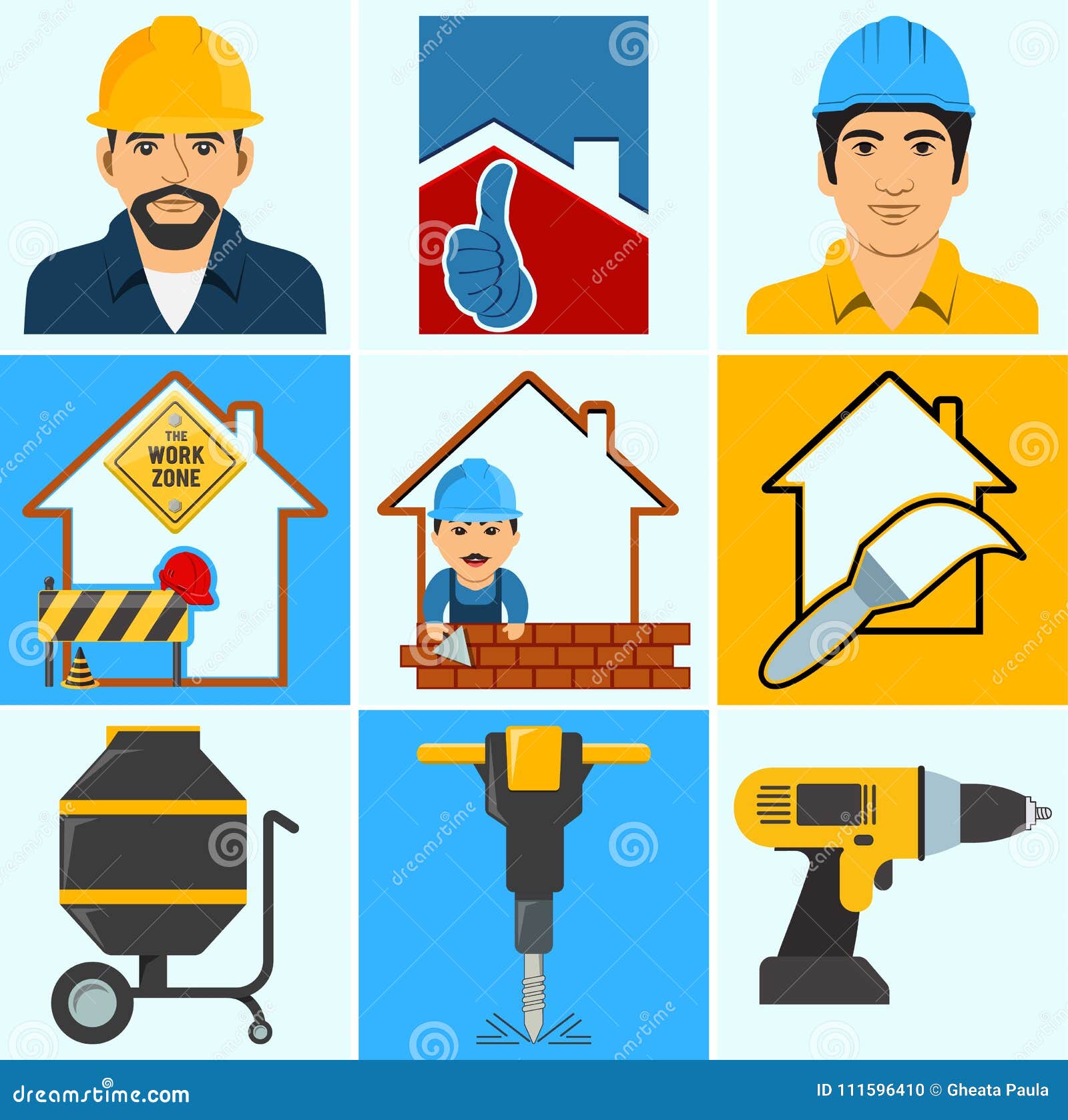 The Work Zone .Vector Illustration Stock Illustration - Illustration of ...