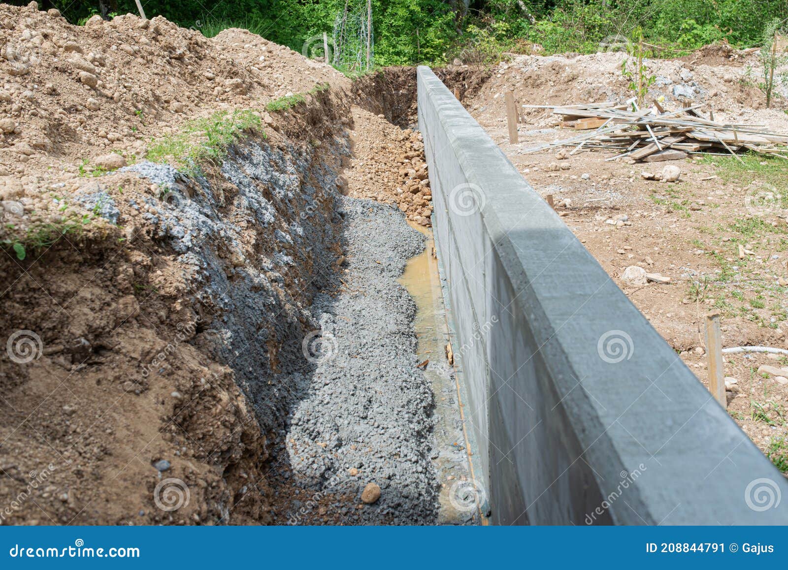 Construction Pit Or Shaft On Civil Engineering Construction Site With ...