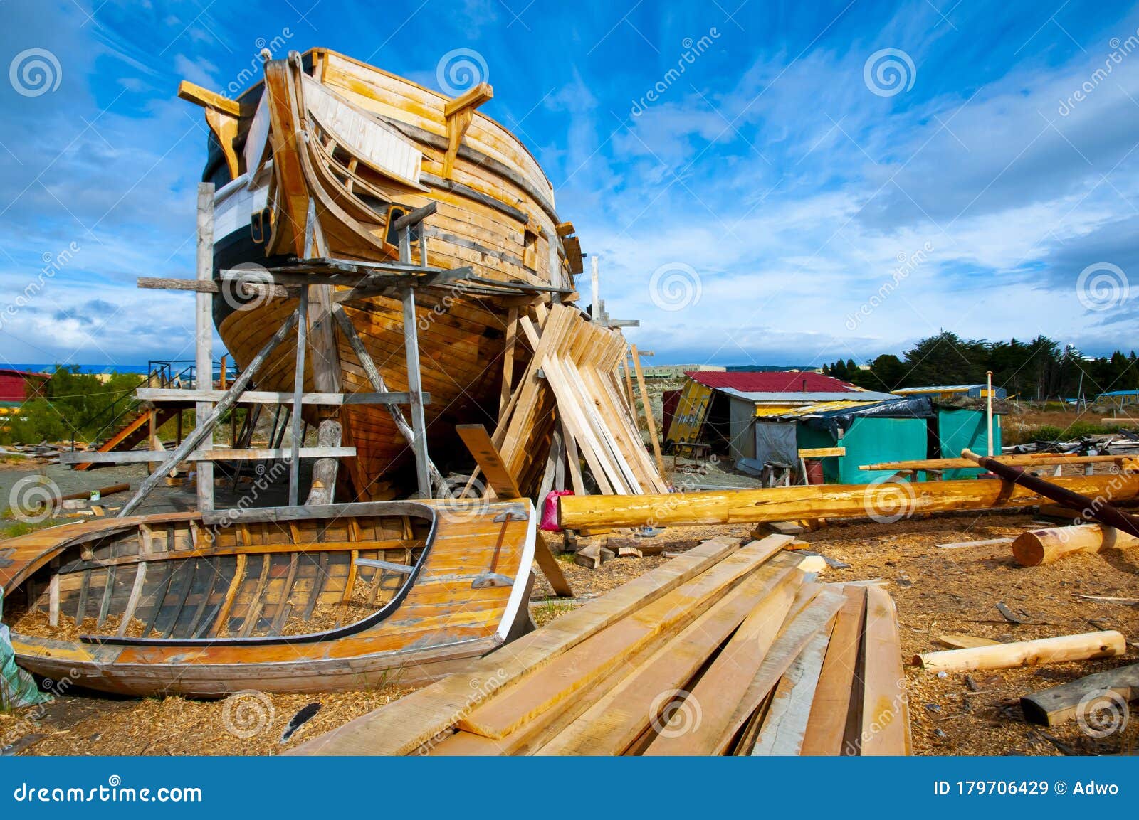 Construction of a Ship stock image. Image of industry - 179706429