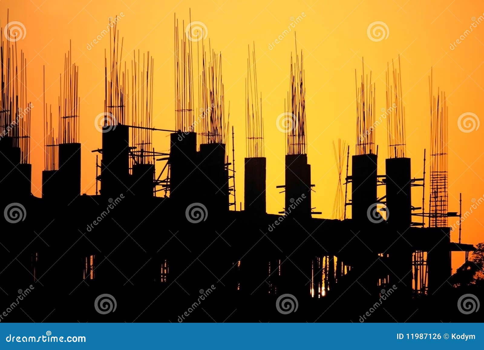 Construction Side during the Sunset Stock Photo - Image of buildings ...