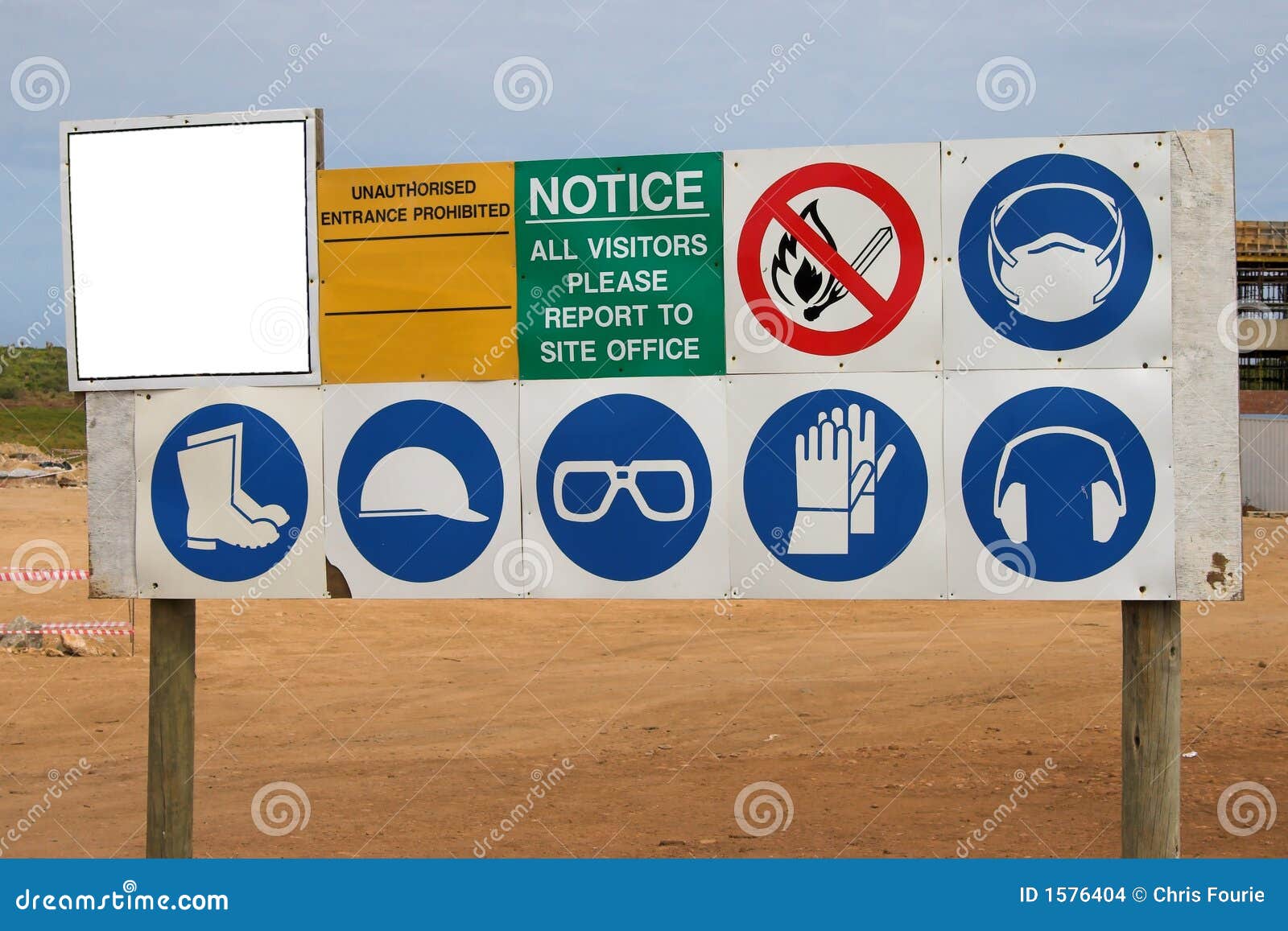Construction Sign stock photo. Image of construction, protective - 1576404
