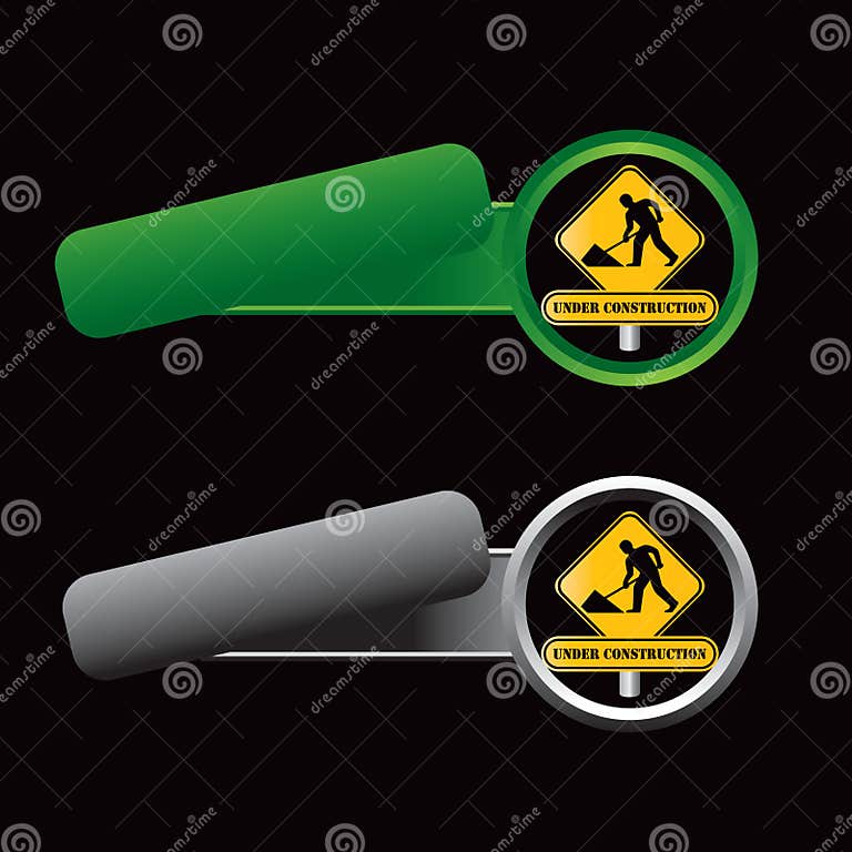 Construction Sign on Green and Gray Tilted Ads Stock Vector ...