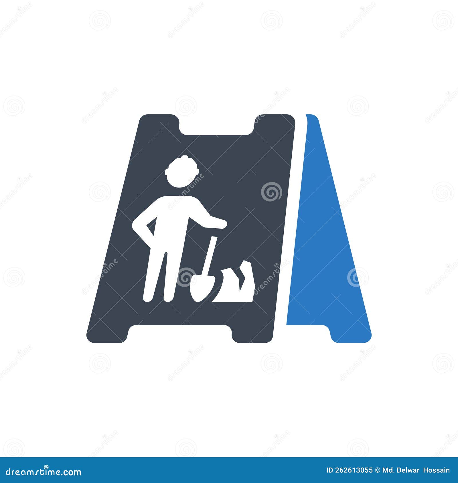Construction sign icon stock vector. Illustration of maintenance ...