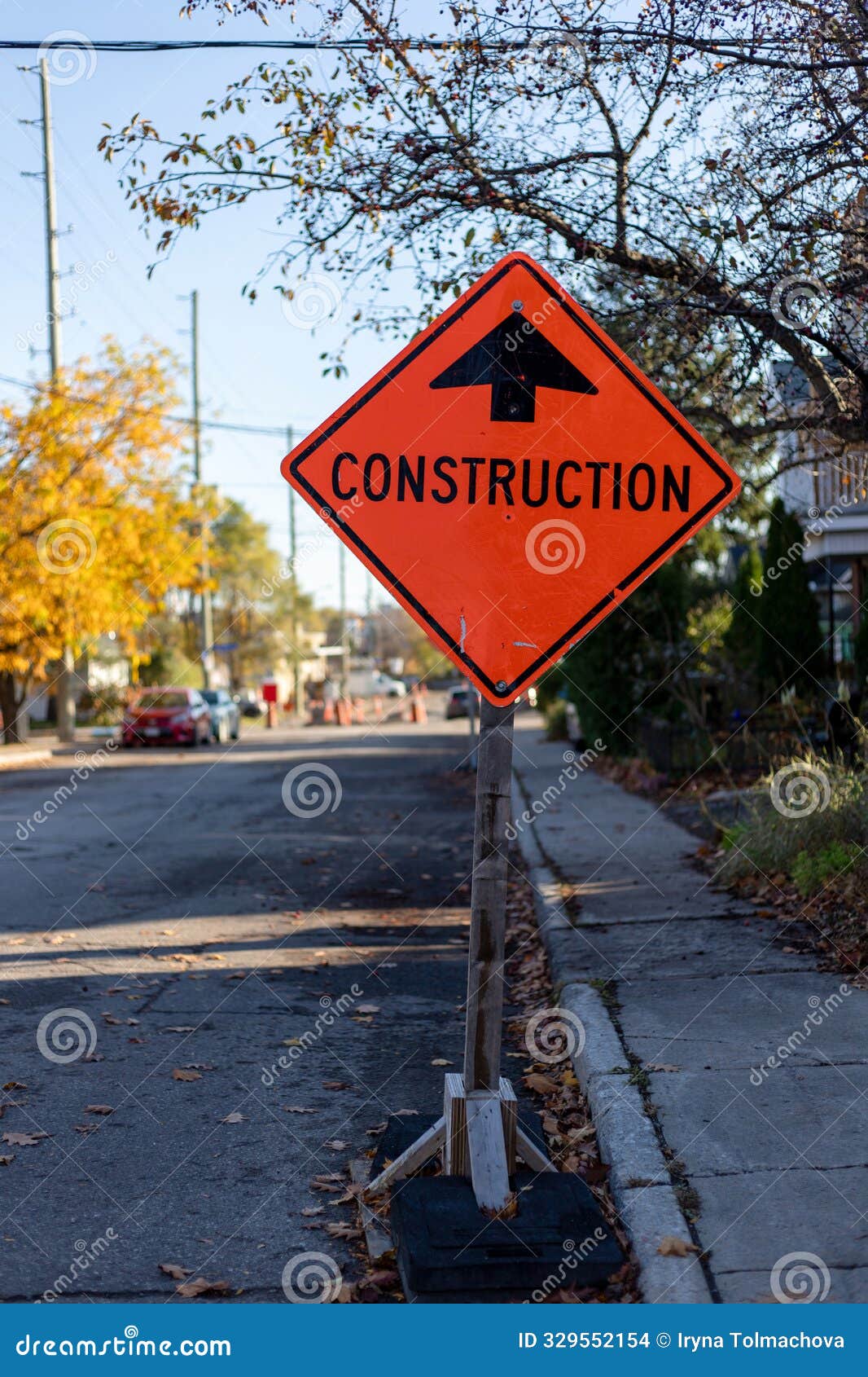 Construction Sign on the Road in Ottawa, Canada Stock Photo - Image of ...