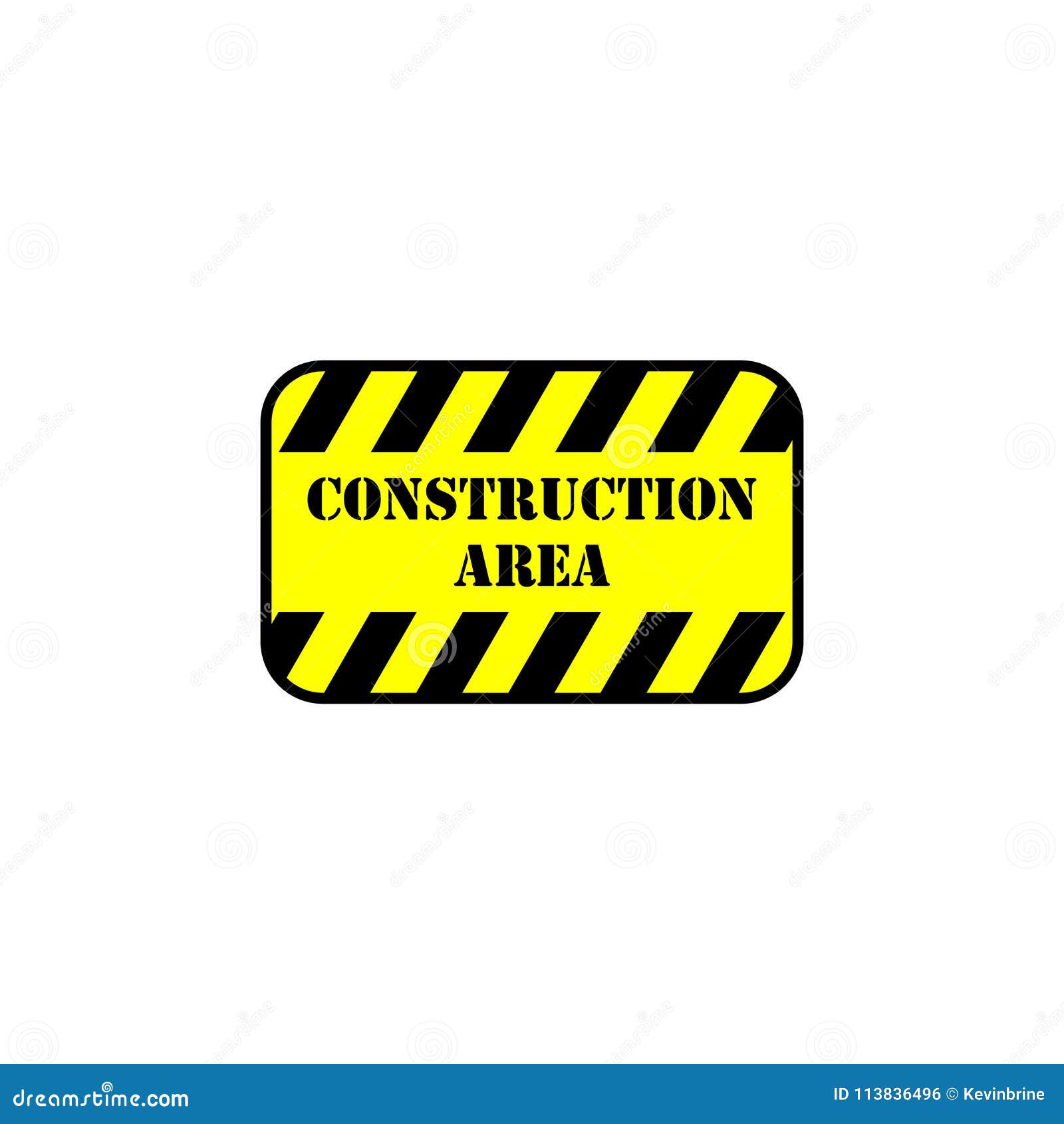 Construction Sign stock vector. Illustration of vector - 113836496