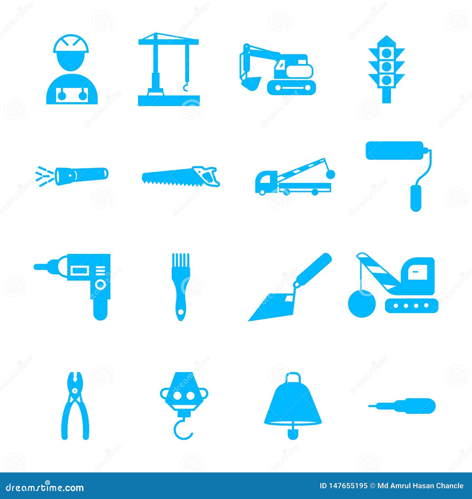 Construction Sing Symbol- Vector Icon Set Stock Vector - Illustration ...