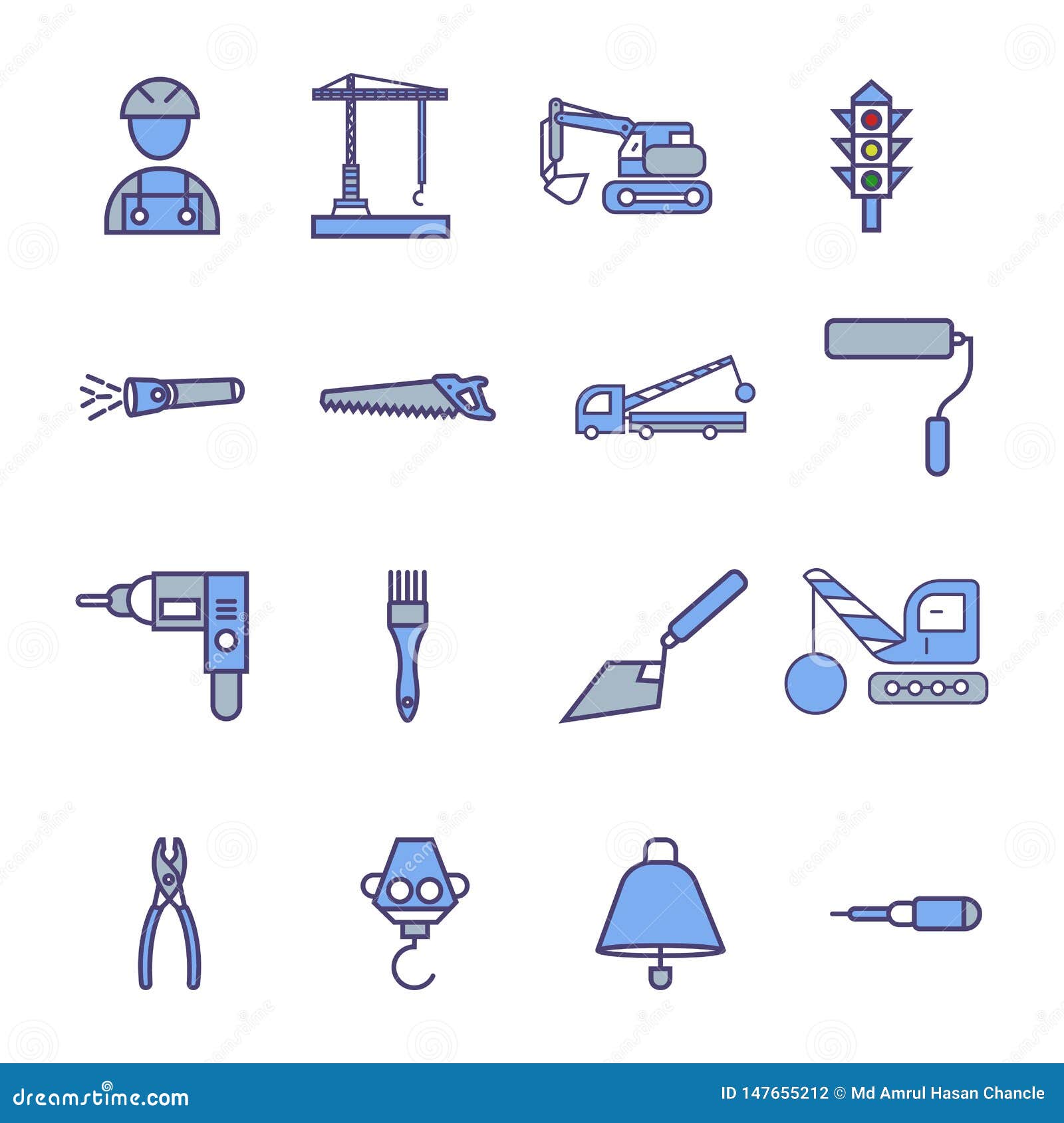 Construction Sing Symbol- Vector Icon Set Stock Vector - Illustration ...