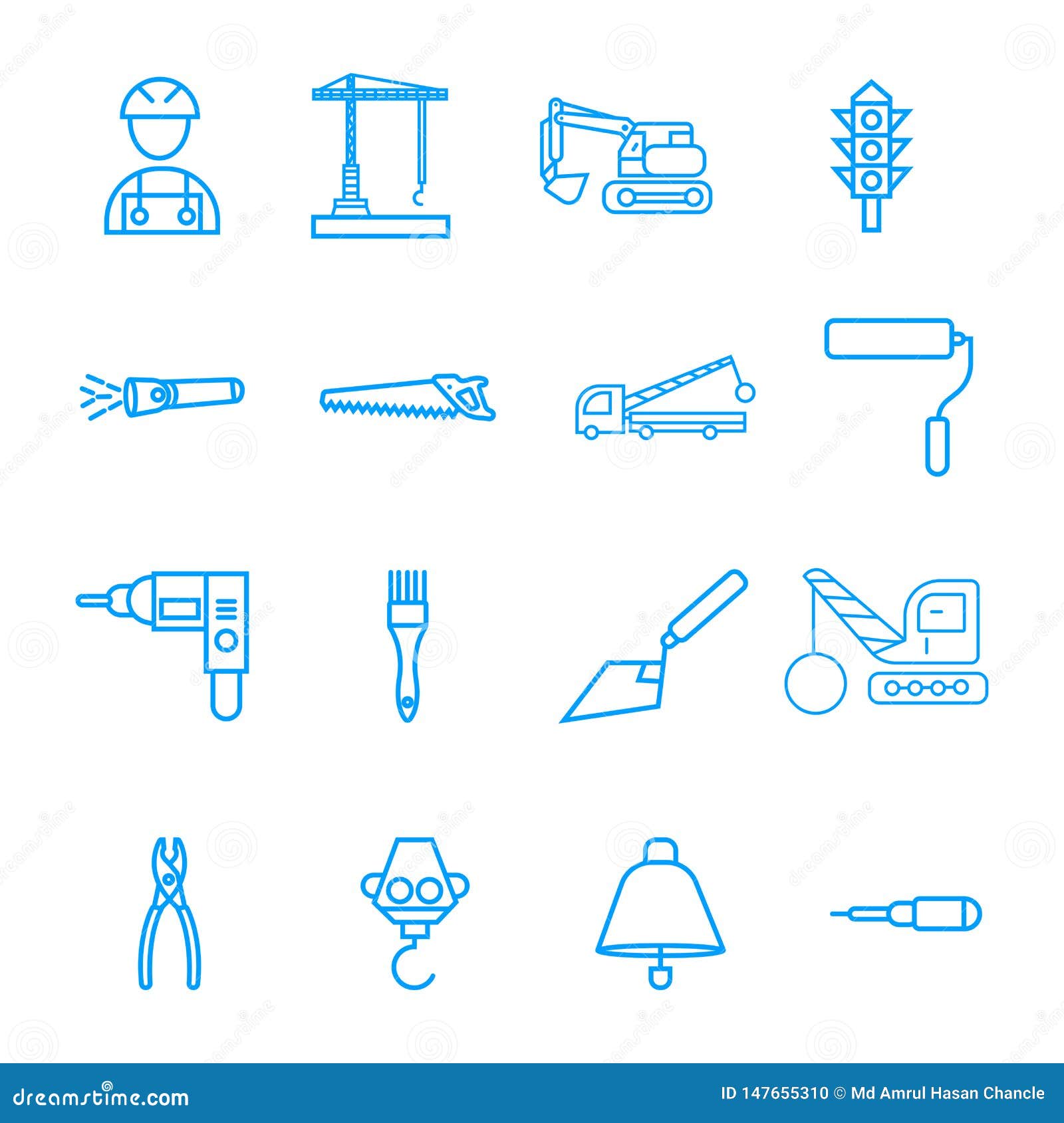 Construction Sing Symbol- Vector Icon Set Stock Vector - Illustration ...
