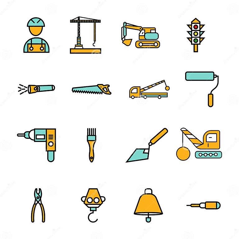 Construction Sing Symbol- Vector Icon Set Stock Illustration ...