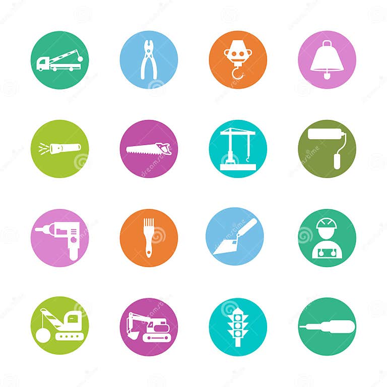 Construction Sing Symbol- Vector Icon Set Stock Illustration ...